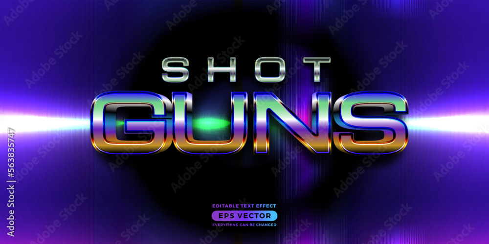 Shot guns editable text style effect in retro look design with ...