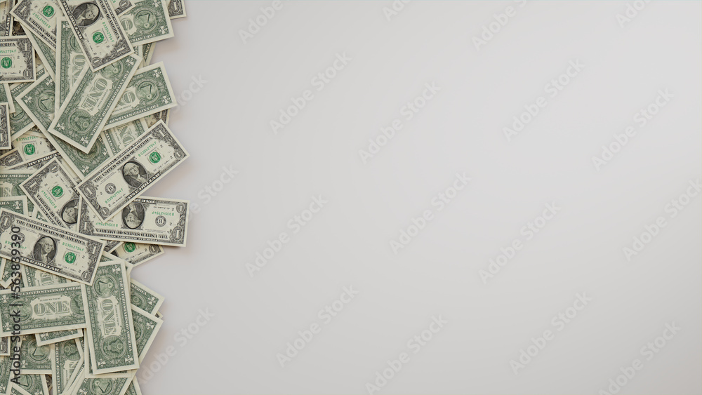 Currency Border Background with copy-space. Banking concept with One ...