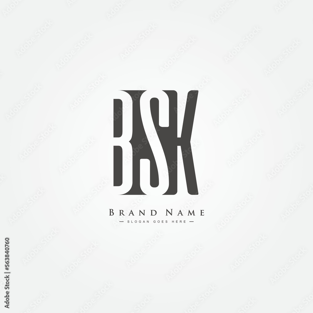 Minimal Business logo for Alphabet BSK - Initial Letter B, S and K ...