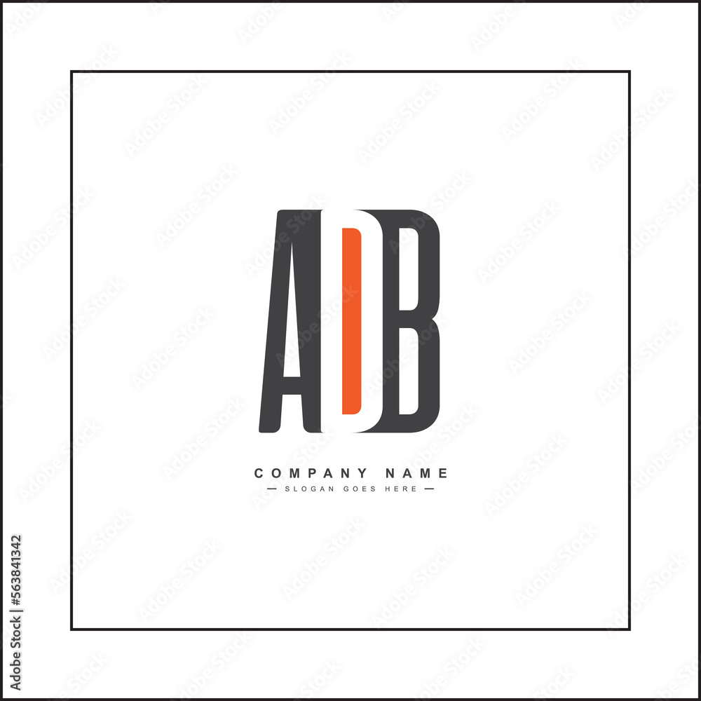 Initial Letter ADB Logo - Minimal Business Logo for Alphabet A, D and B ...