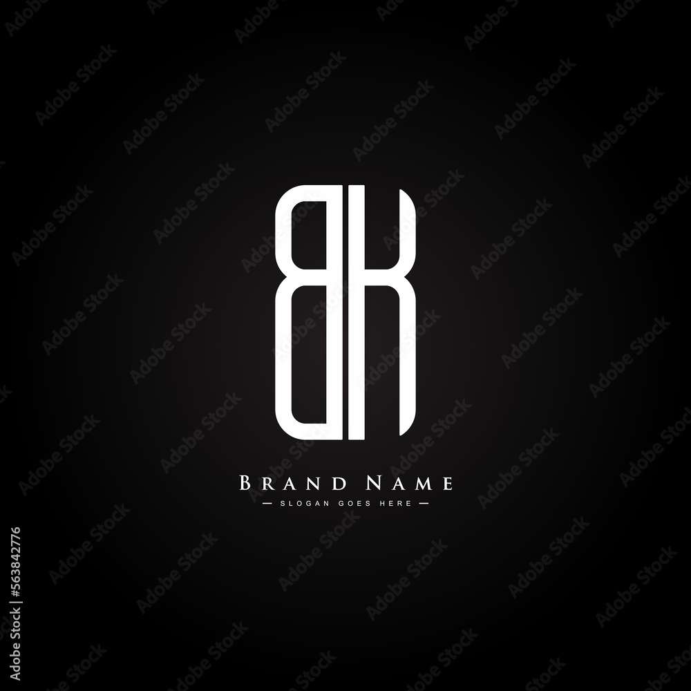 Vector Template for Initial Letter BK Logo - Elegant Monogram Logo for ...