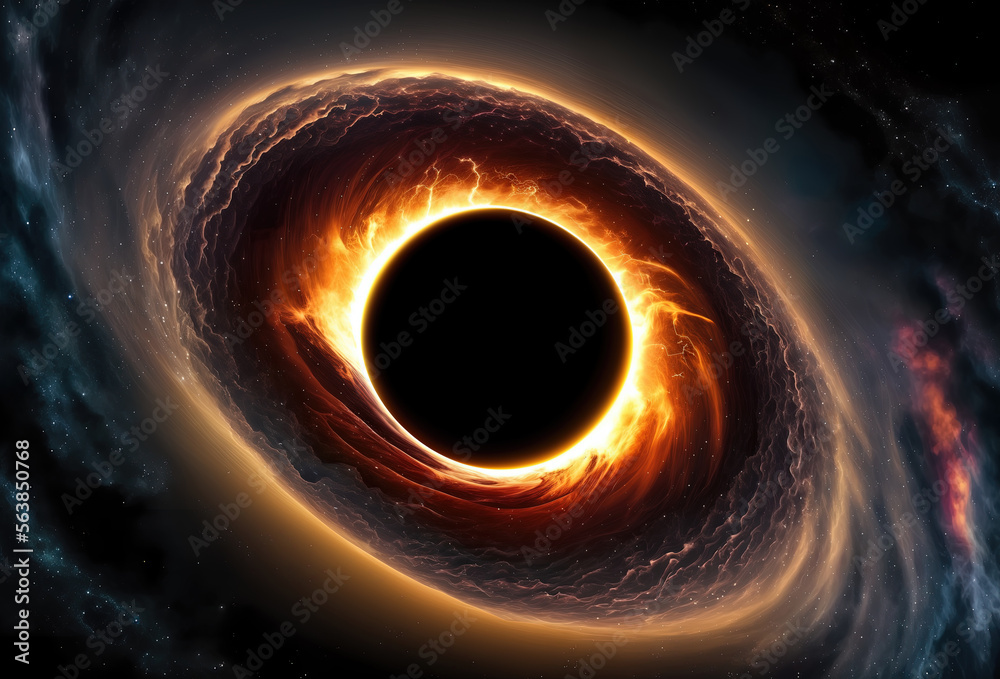 black hole slowly rotating in space the event horizon of black hole ...