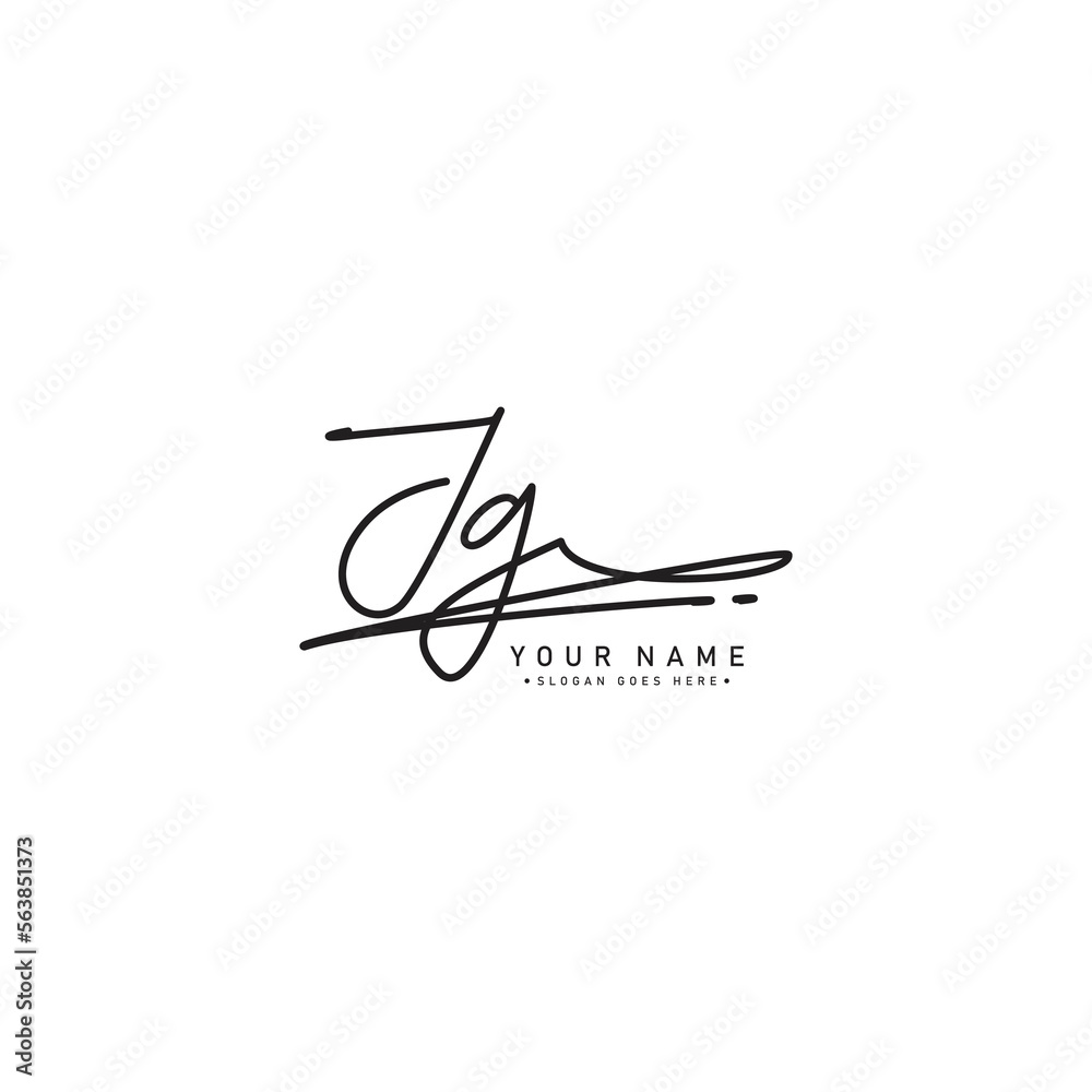 JG Handwritten Signature logo - Vector Logo Template for Beauty ...