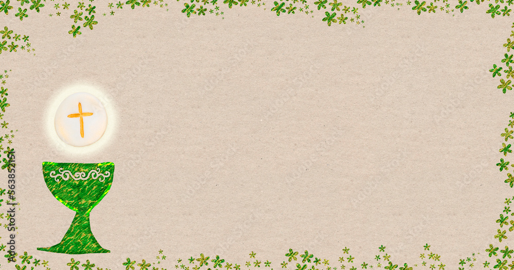 First holy communion invitation background. Stock Illustration | Adobe ...