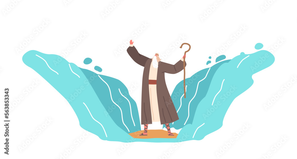 Biblical And Religion Series Of Moses Exodus Route. Moses Held Out His ...
