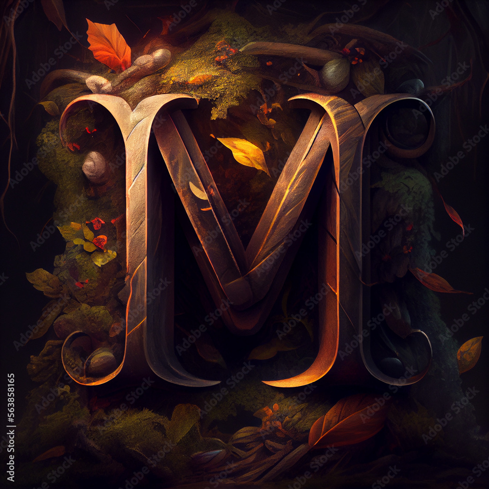 The beauty of letter M in tonal colors Stock Illustration | Adobe Stock