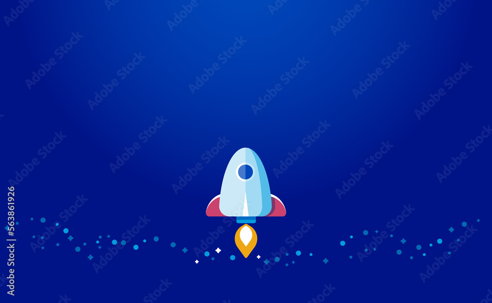 Abstract background with rocket launch. Simple presentation cover ...