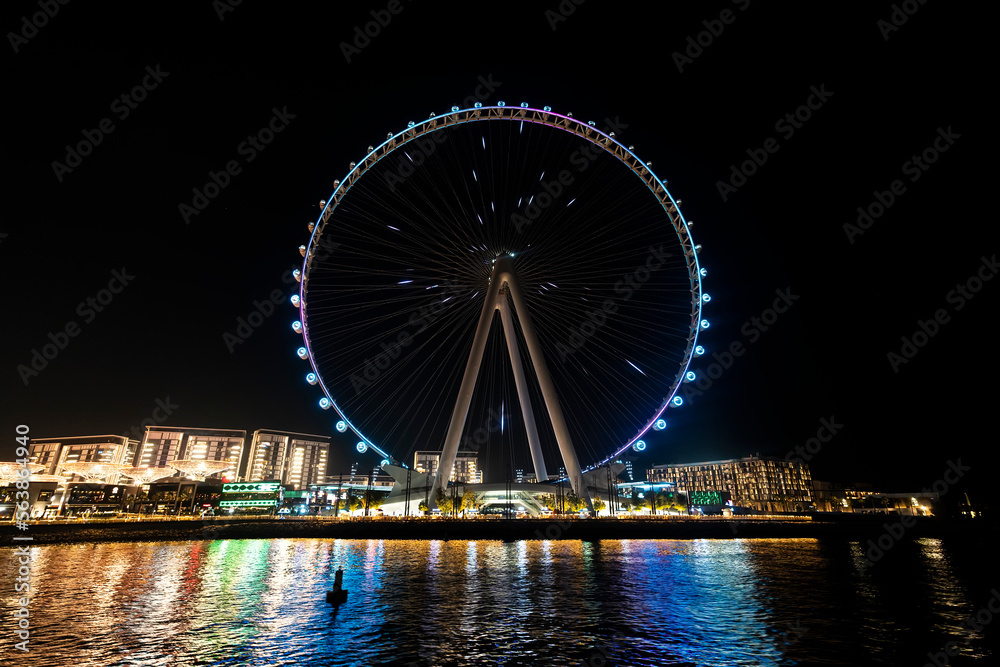 Amazing view of the Ain Dubai at night. The world s tallest and largest ...
