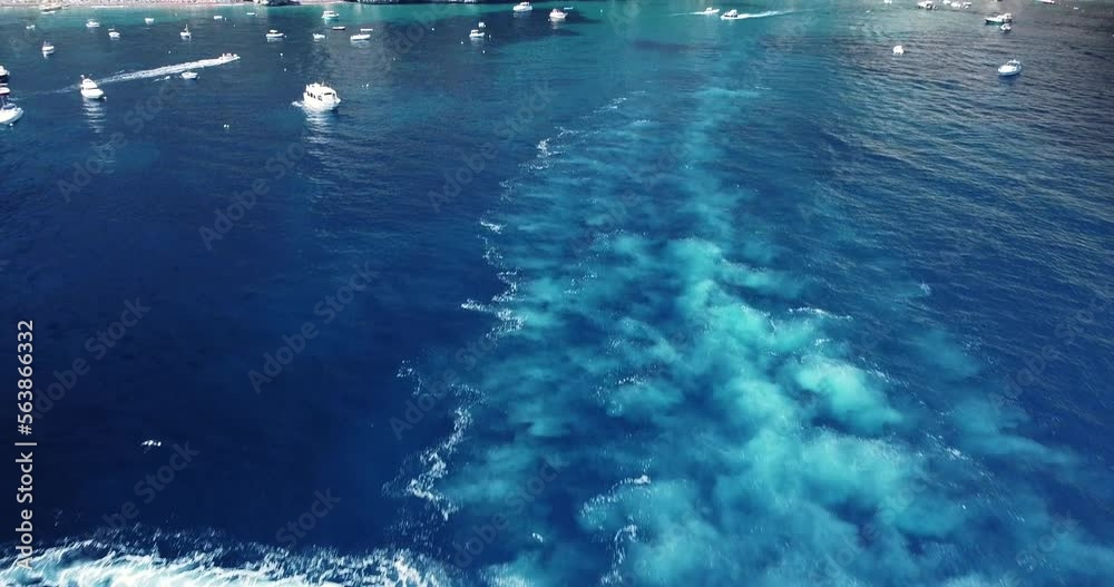 Positano, tourist destination on the Amalfi Coast, Italy. Flying Low ...