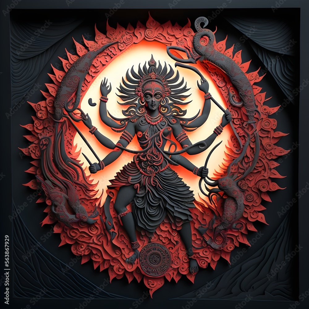 Hindu Goddess Kali Stock Illustration | Adobe Stock