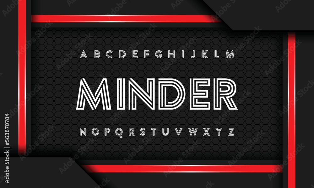 Vettoriale Stock MINDER Modern minimal abstract alphabet fonts ...