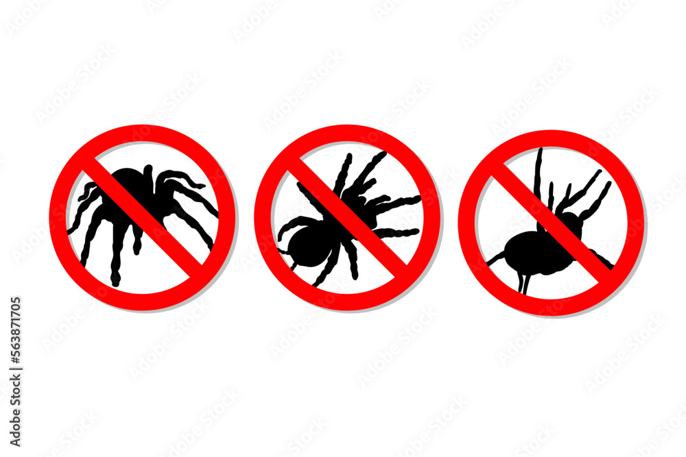 Warning sign no tarantula vector design Stock Vector | Adobe Stock