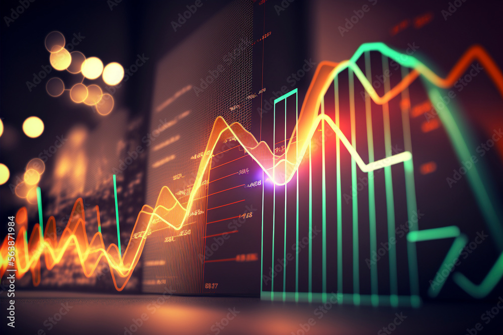 World business graph or chart stock market or forex trading graph in ...