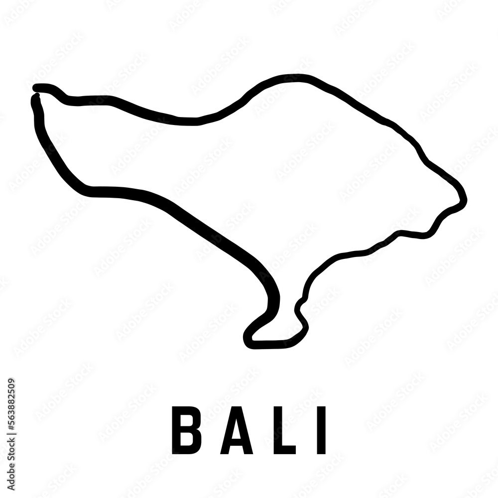 Bali island simple outline vector map Stock Vector | Adobe Stock