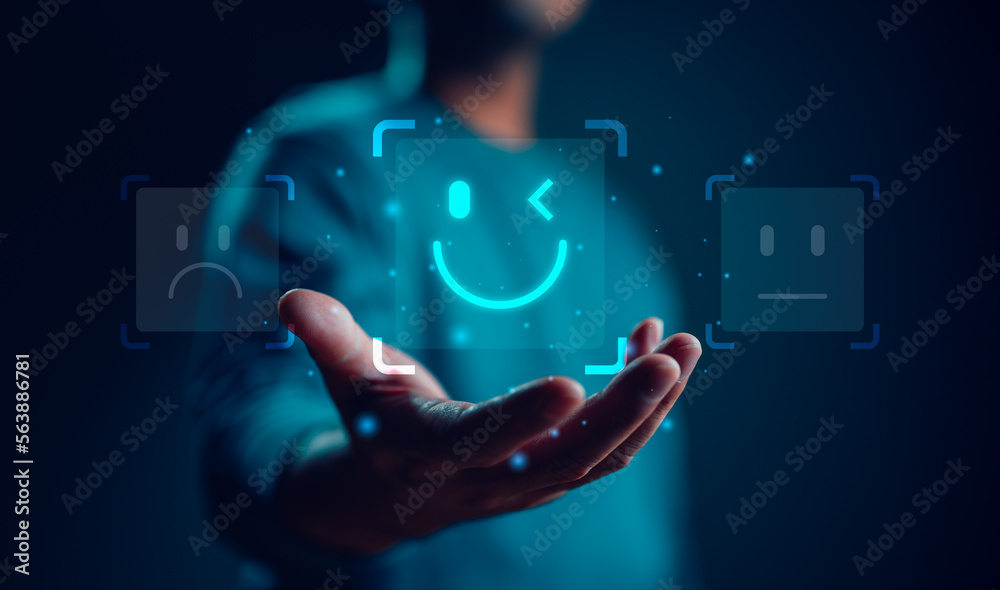 Satisfaction, Customer service concept, Business people show the ...