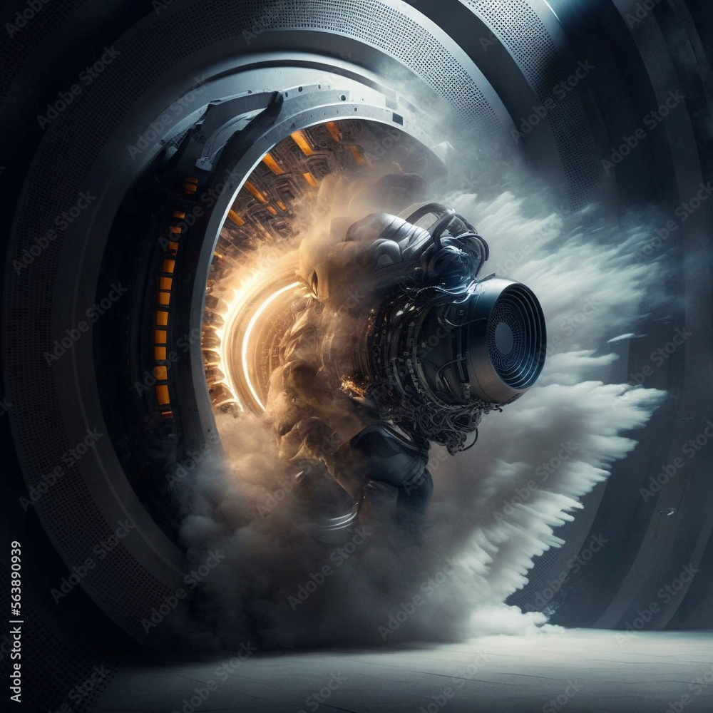 Heavy engine, Jet engine, turbo, action, generative AI Stock ...