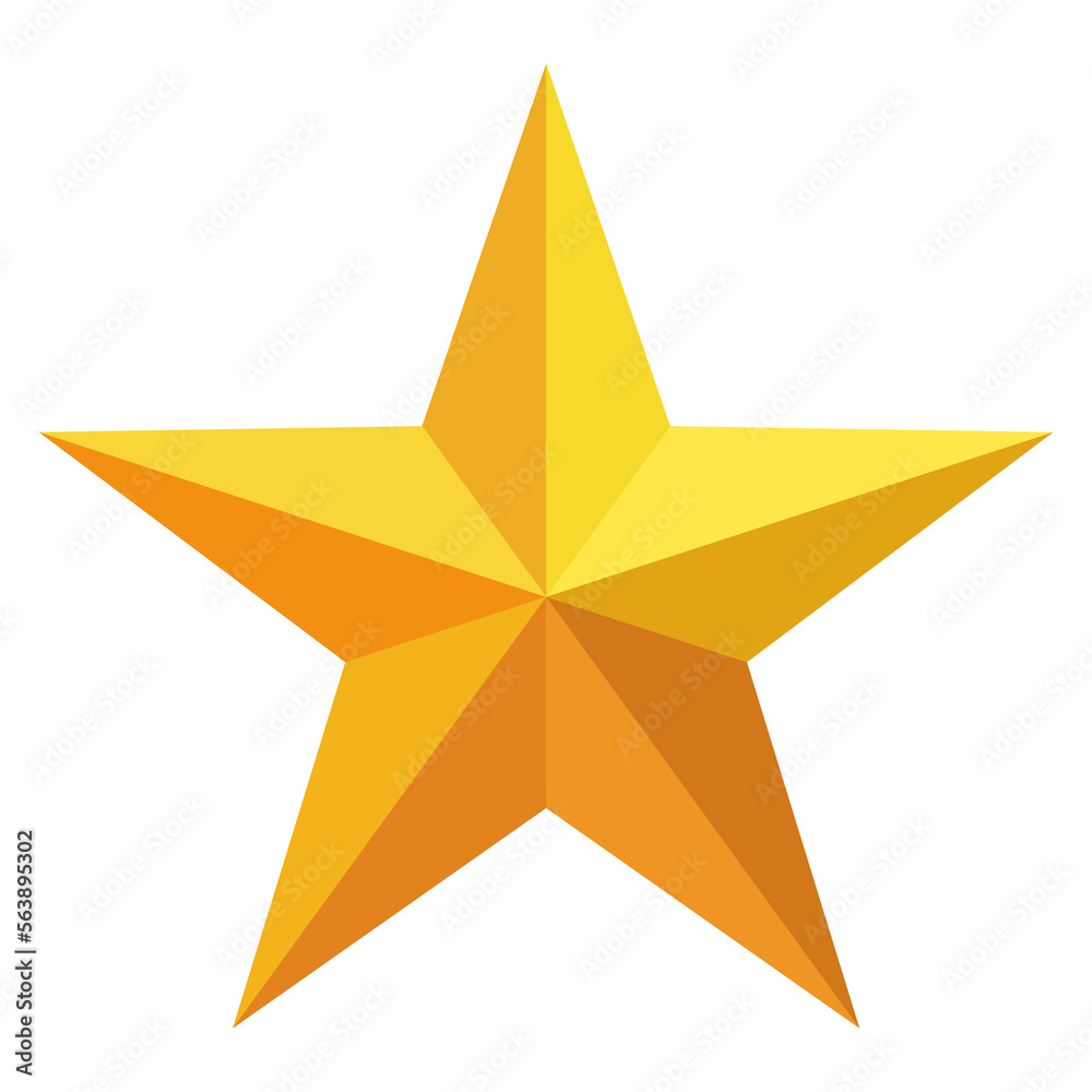 Icono aislado estrella dorada 3d Stock Illustration | Adobe Stock