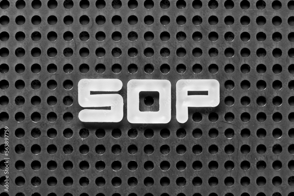 White alphabet letter in word SOP (Abbreviation Standard Operating ...