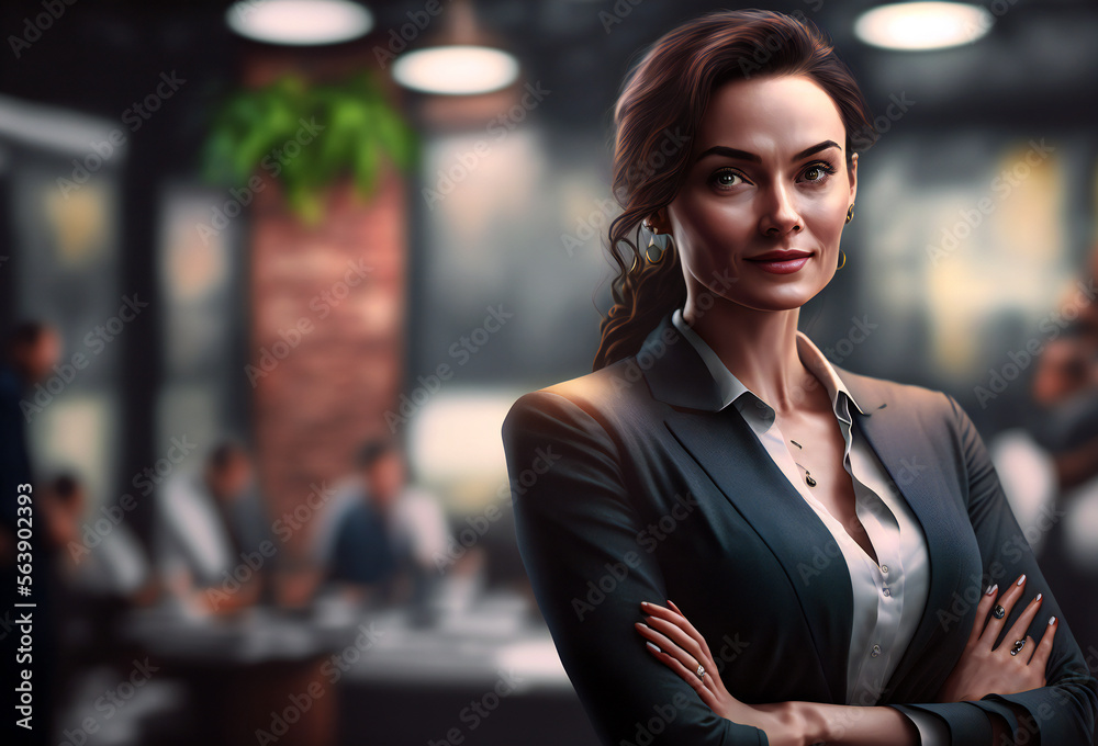 Businesswoman Professional Smiling Standing, Business Office Manager ...