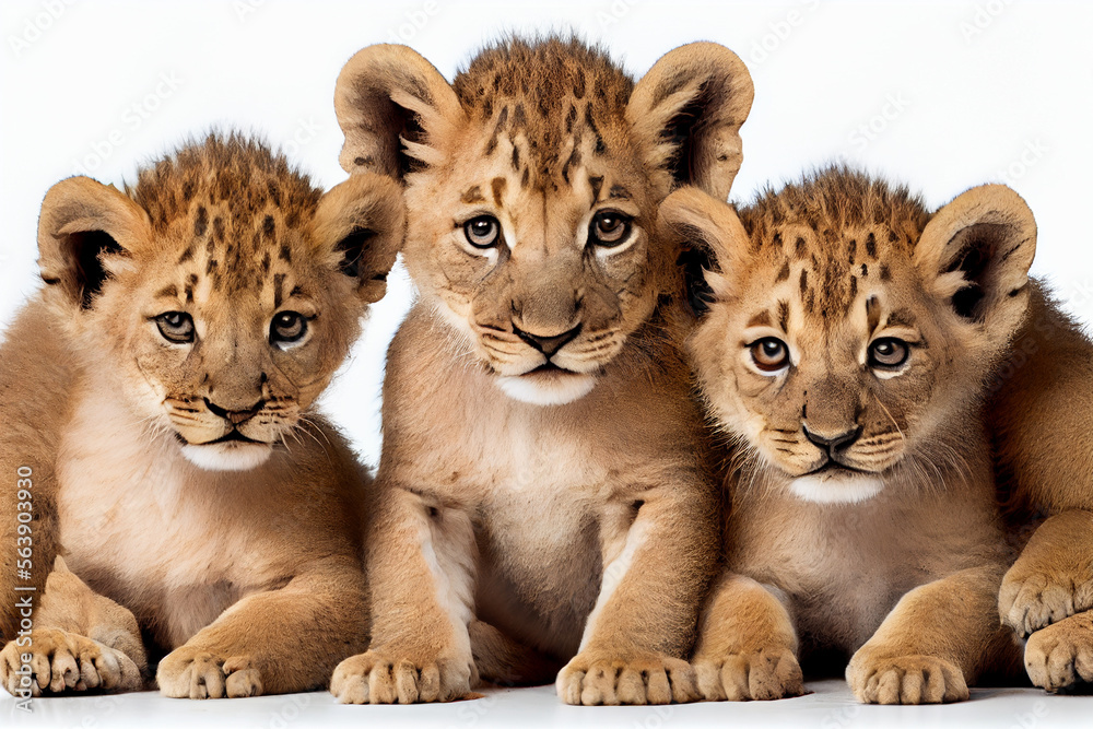 Adorable Baby Lions in Studio Photography: Perfect for Your Wallpaper ...