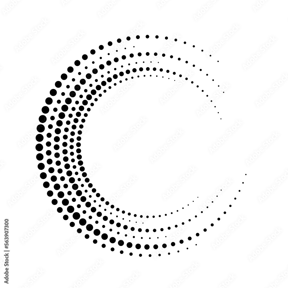 Circle fading boarder. Black circular border with effect halftone ...