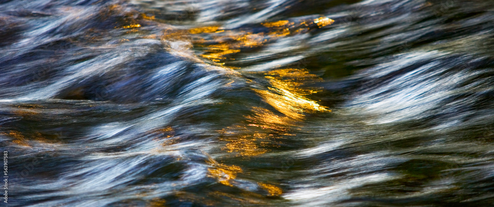 Water concept,river water flowing with light reflecting ,long exposure ...