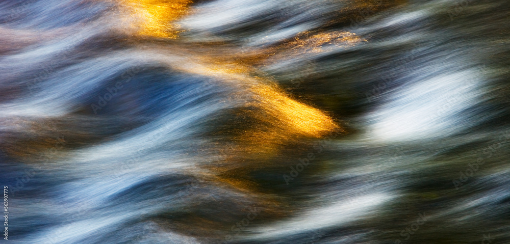 Water concept,river water flowing with light reflecting ,long exposure ...