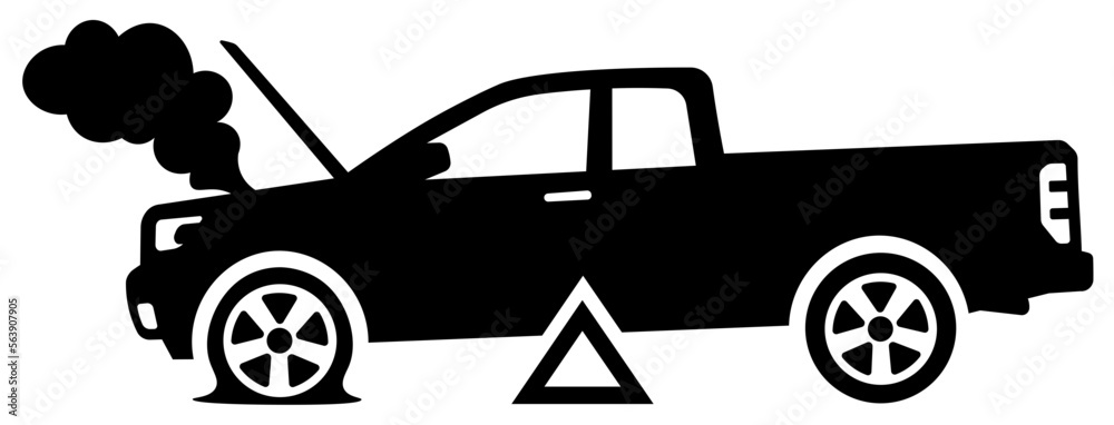 Obraz Car Breakdown icon, Pickup SVG, Truck SVG, Repair of a broken car ...