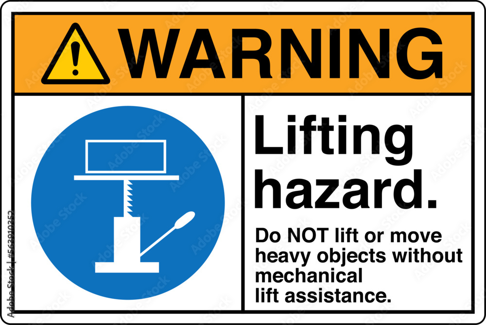 Safety Sign Marking Label Symbol Pictogram Standards Warning Lifting ...