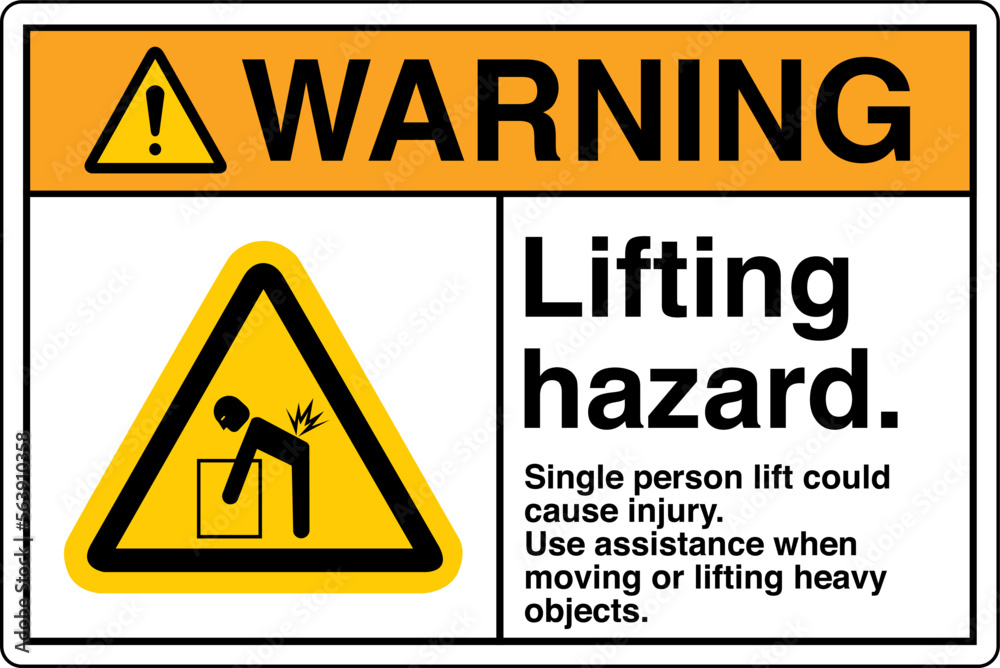 Safety Sign Marking Label Symbol Pictogram Standards Warning Lifting ...