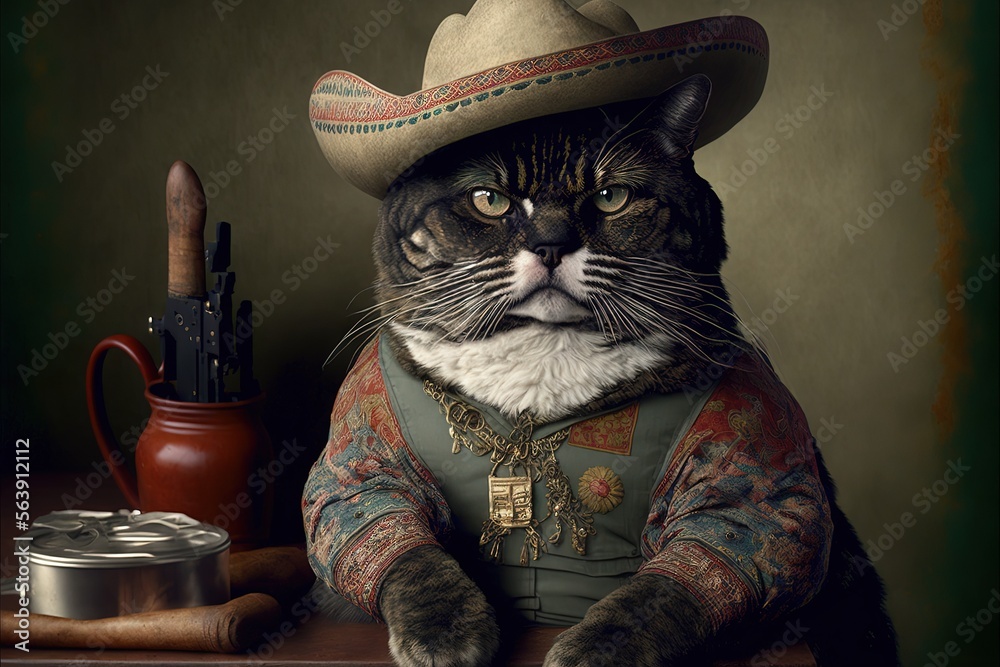 Photo & Art Print cat with long moustaches is the new boss of sinaloa ...