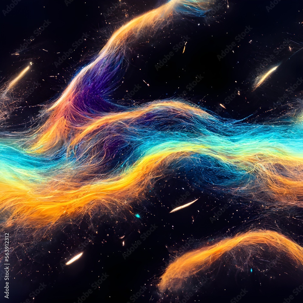 galaxy made of line sound wave particles colorful abstract back ...