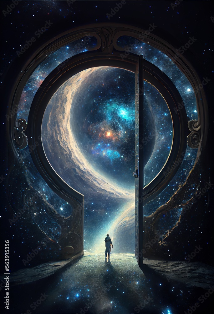 A giant gate to heaven with wonderful sky, fantasy art ,made with ...