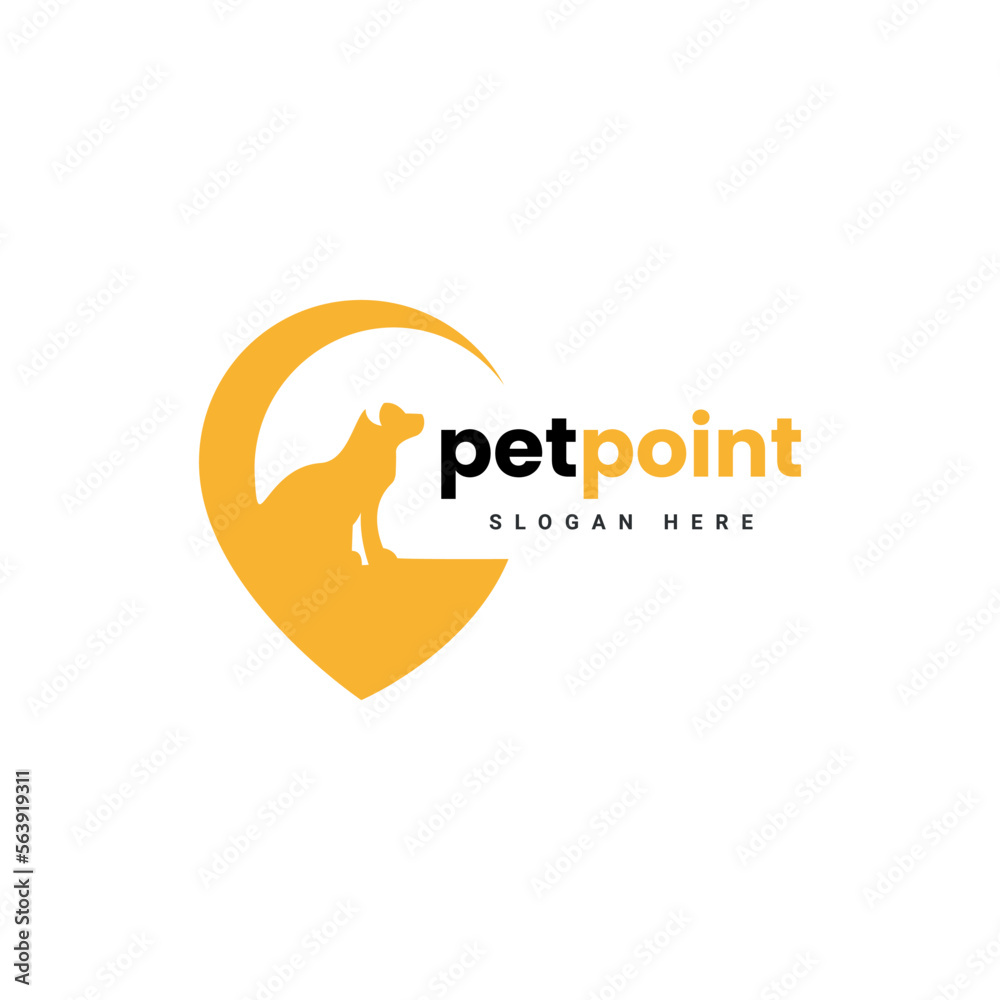 pet point logo line outline dog shelter location Stock Vector | Adobe Stock