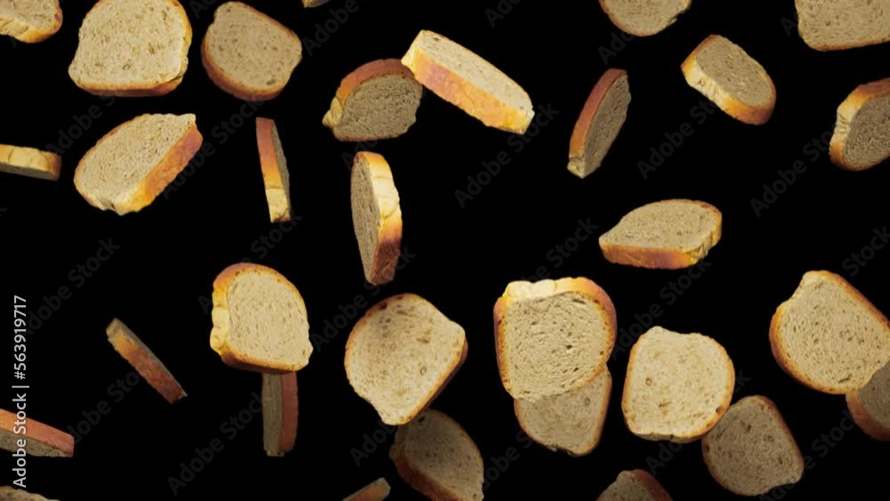 Looping animation featuring a cloud of Slices of Bread floating in ...