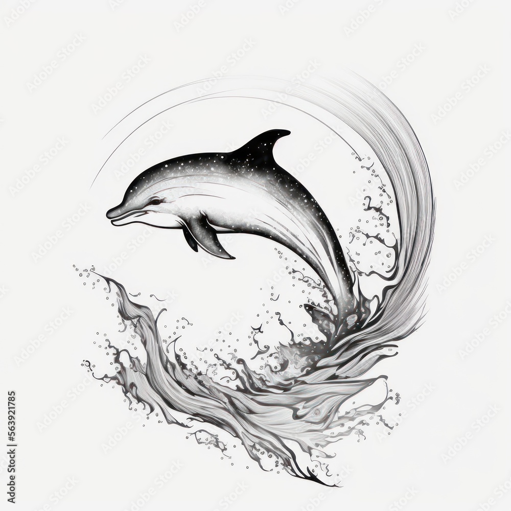 Dolphin Jumping Out Of Water Tattoos
