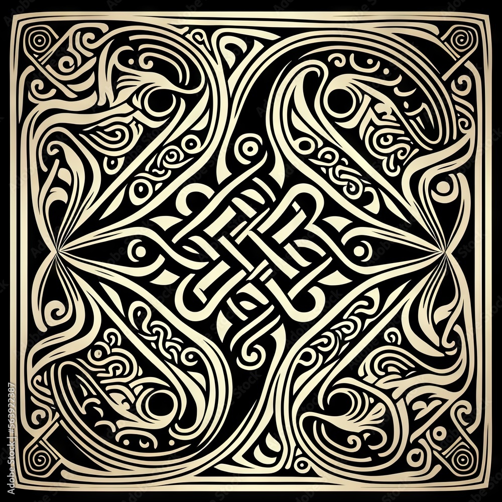 Ainu Traditional Folk Pattern in 1500s European Woodcut Style - Limited ...
