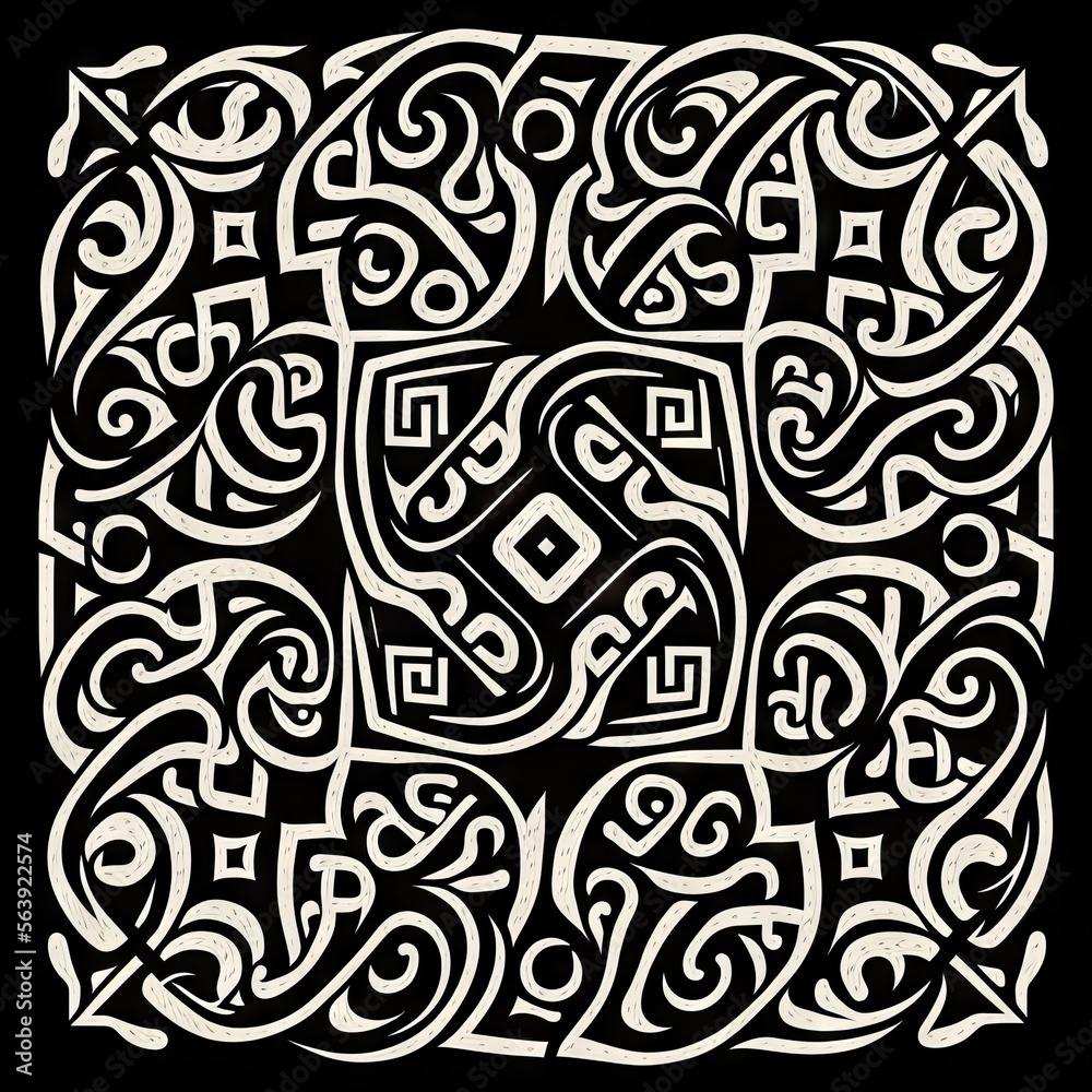 Ainu Traditional Folk Pattern in 1500s European Woodcut Style - Limited ...