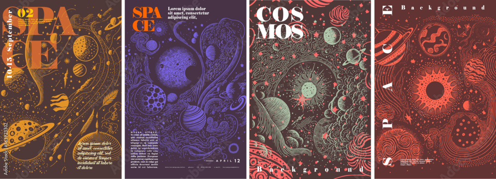 Space. Backgrounds of the universe, cosmic wind, the Milky Way ...