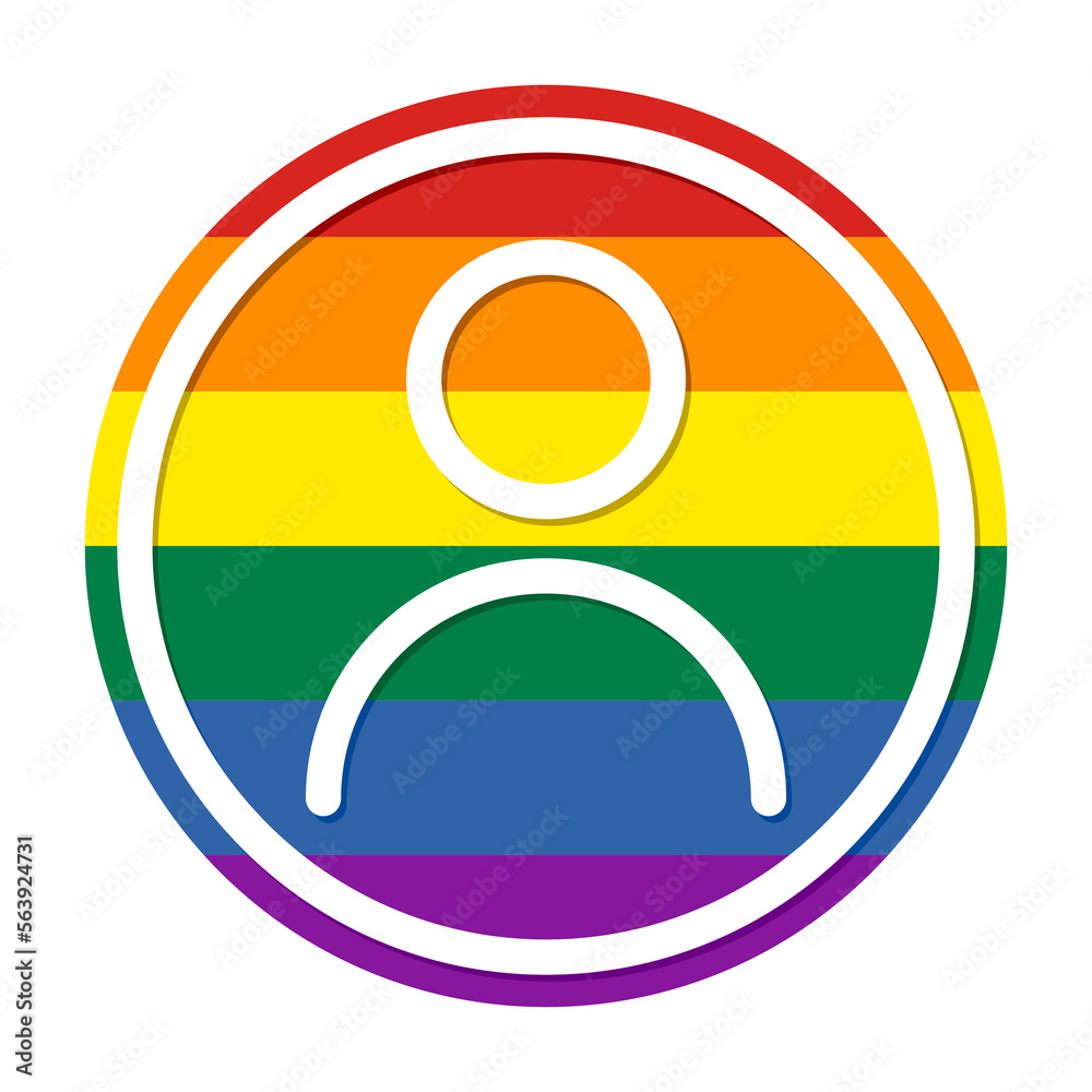Pride rainbow flag User Icon. LGBTQ Avatar Profile, Social Media User ...