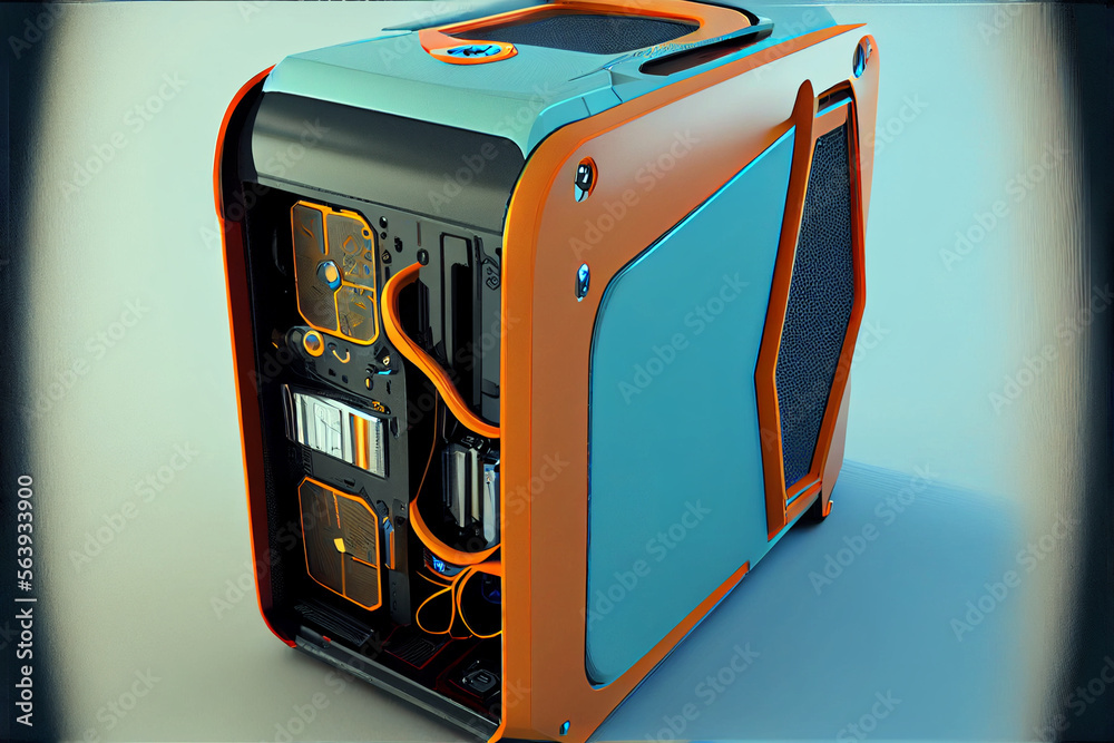 Futuristic Gaming PC Case: A Vibrant and Professional 3D Design for ...