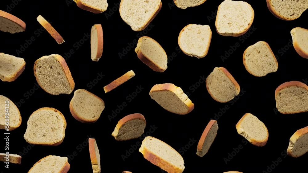 Looping animation featuring a cloud of Slices of Bread floating in ...