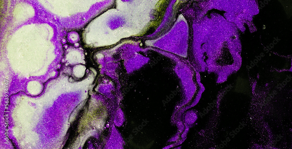 Liquid art style painted in oil. The colors of the ink are surprisingly ...