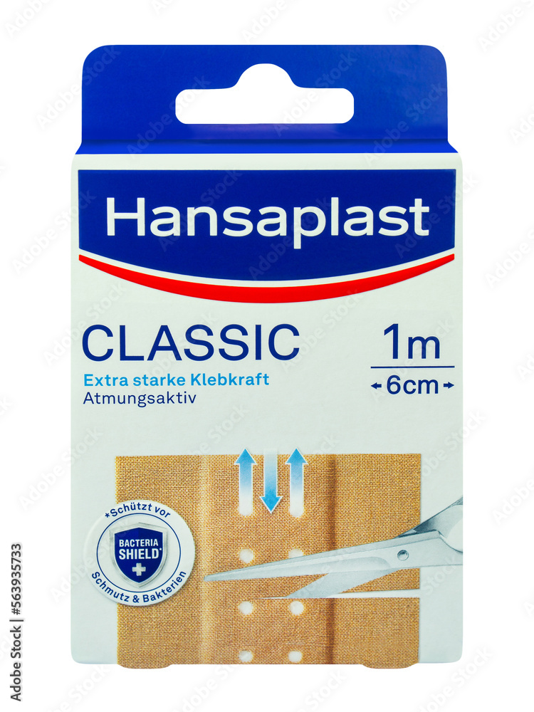 Hansaplast Classic Pflaster mit Verpackung und Hintergrund transparent ...