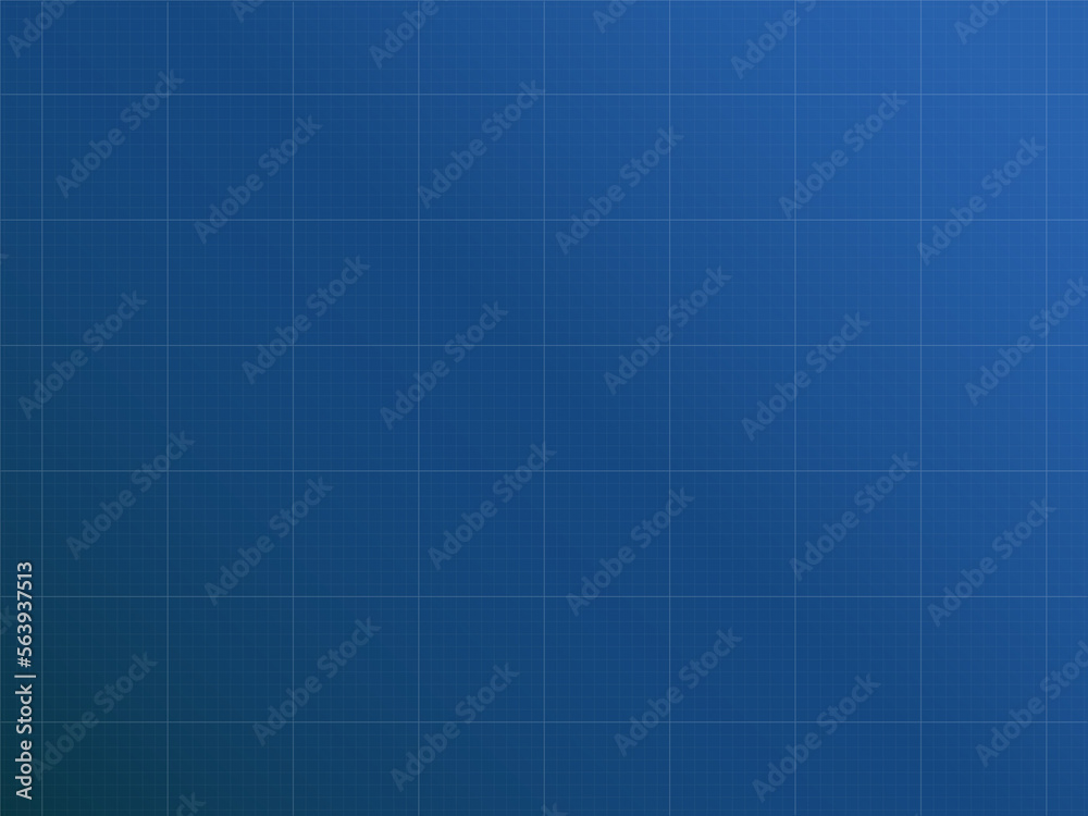 Blue square grid backdrop, blueprint vector background illustration ...