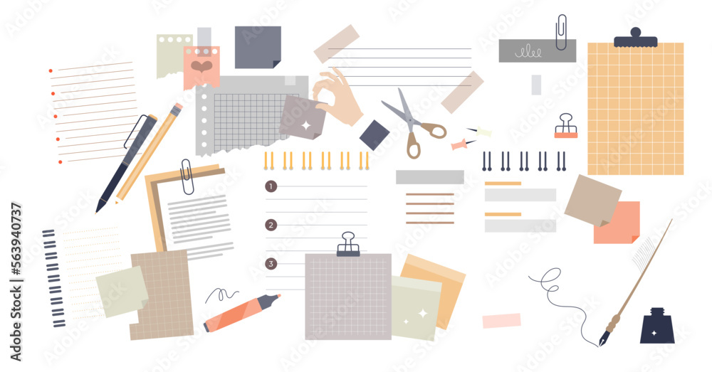 Notes and paper stationery for memos writing and reminders tiny persons ...