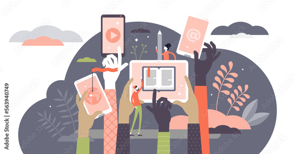 Online course illustration, transparent background.Internet learning in ...