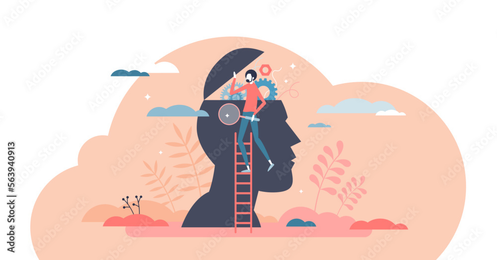 Psychology as open mind therapy to solve emotional inner mess tiny ...