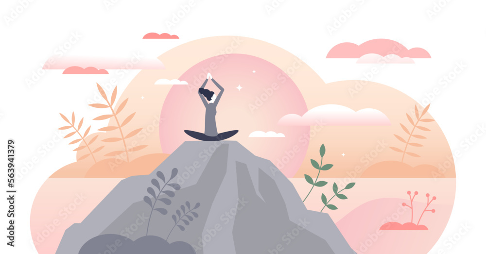 Wellness as physical and mental health harmony balance tiny persons ...