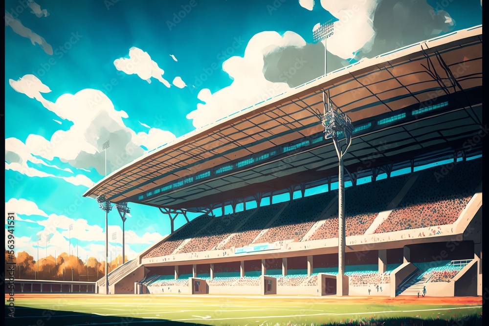 Stadium. Football stadium. Grand sport building. Football arena ...